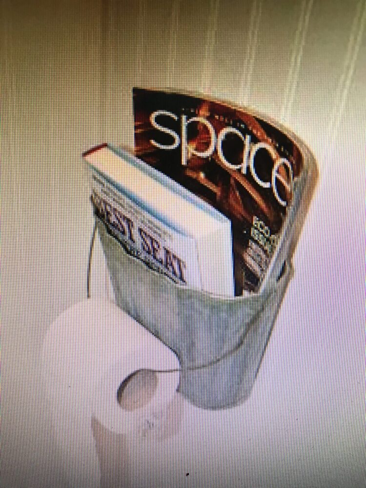 OVAL – CARRY BUCKET WITH 5 STRIPES AND LONG HANDLE - Tin Home Decor